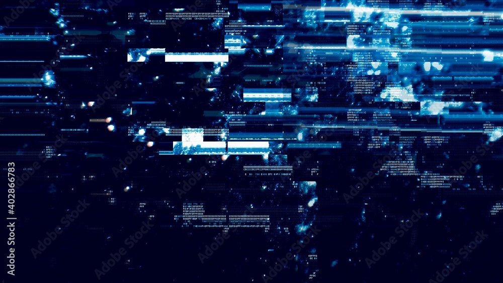 ภาพประกอบสต็อก Defected Blue HUD interface 3D Illustration with ...