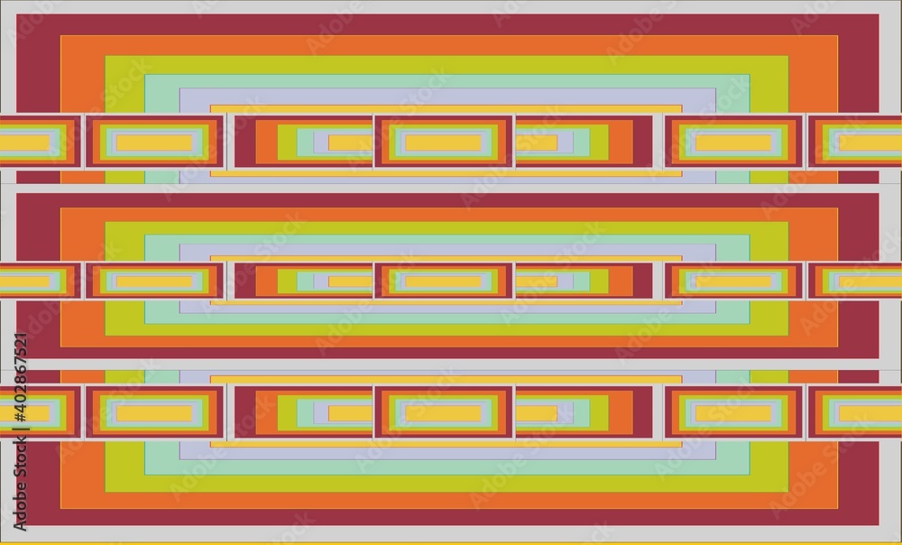 Pattern made of geometric shapes, blocks, flat drawings, frame ...