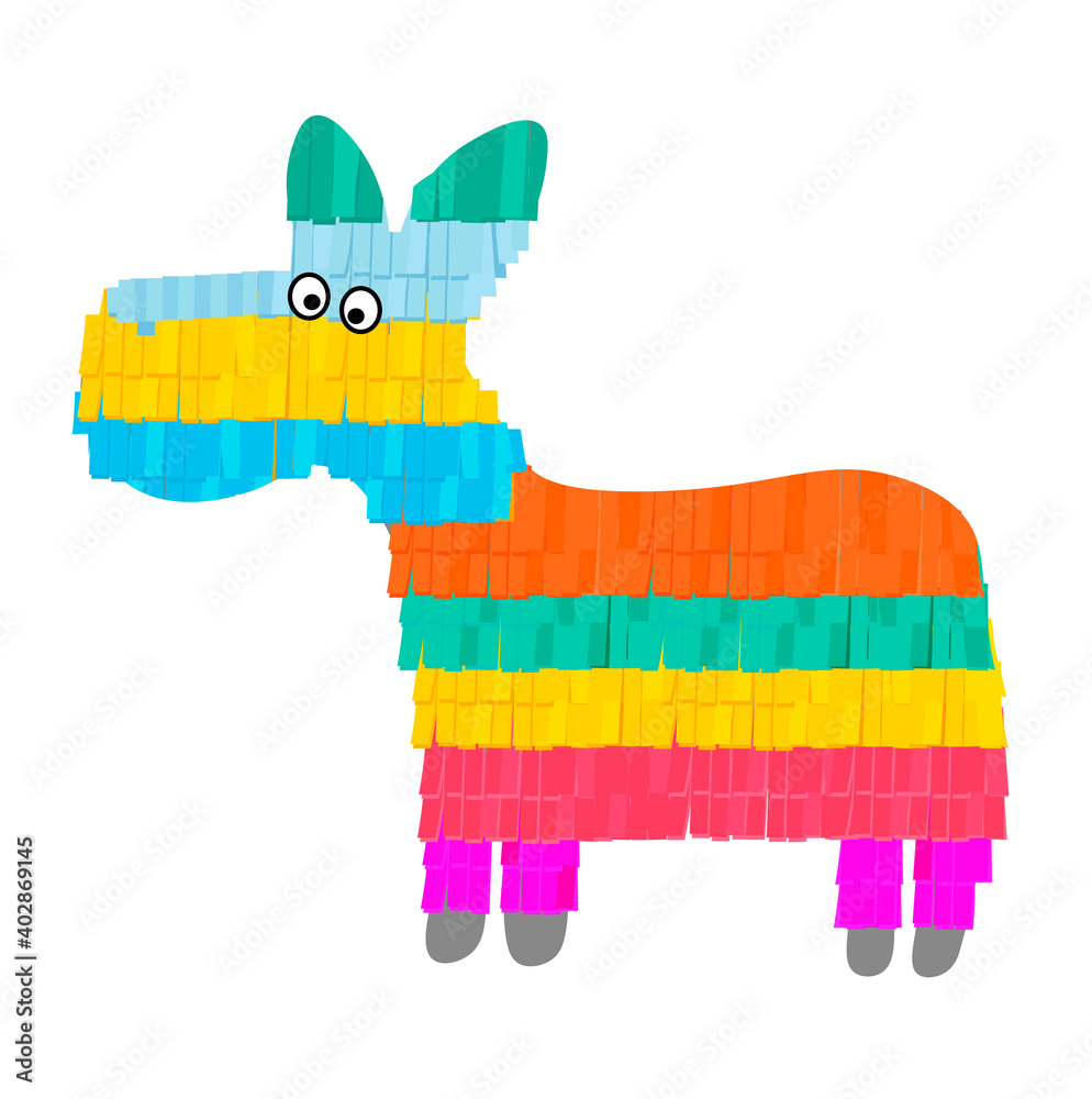 donkey pinata Vector cartoon funny illustration isolated on white sand ...