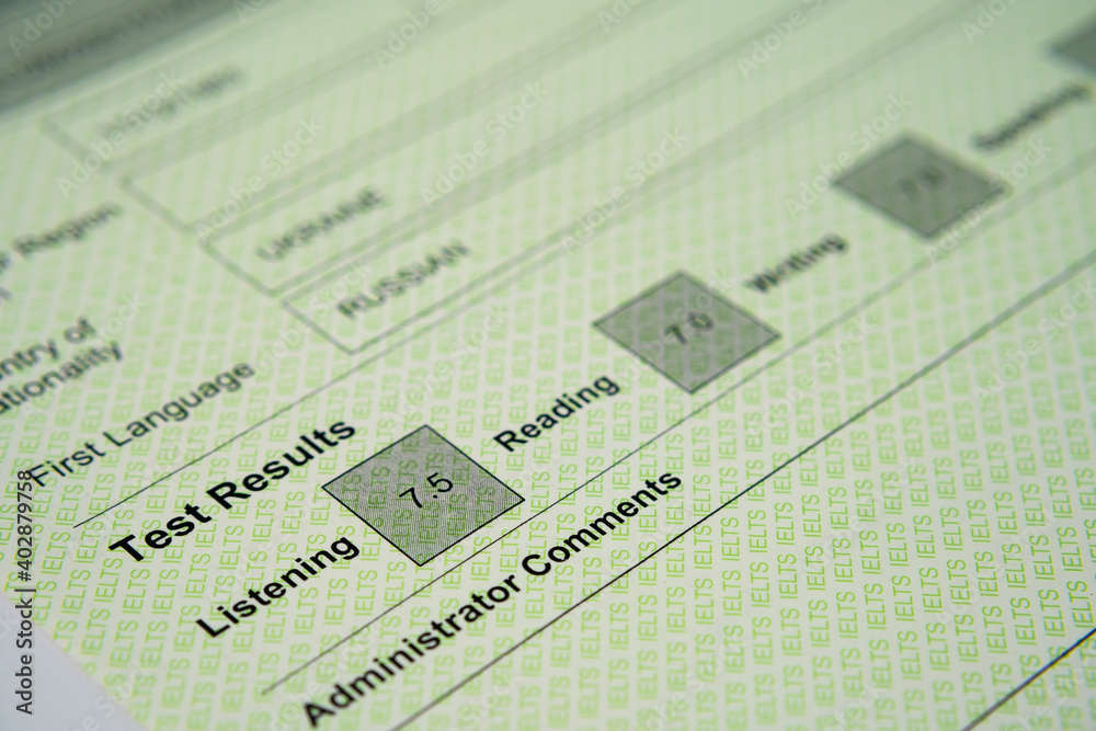 Authentic IELTS test report form. The International English Language ...