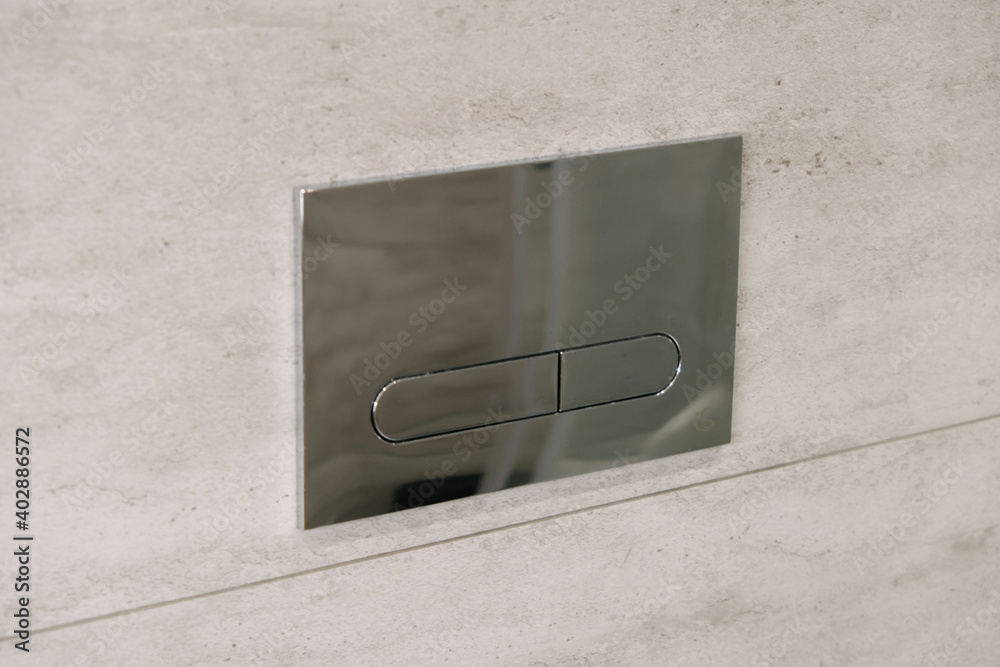 Economic toilet flush press with two separate buttons. Modern bathroom ...