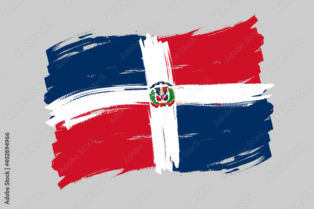 Flag of the Dominican Republic. Dominican Republic banner brush concept ...