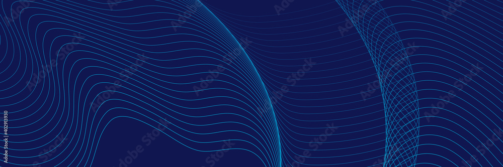 abstract technology particles mesh wavy line background. Trendy blue ...