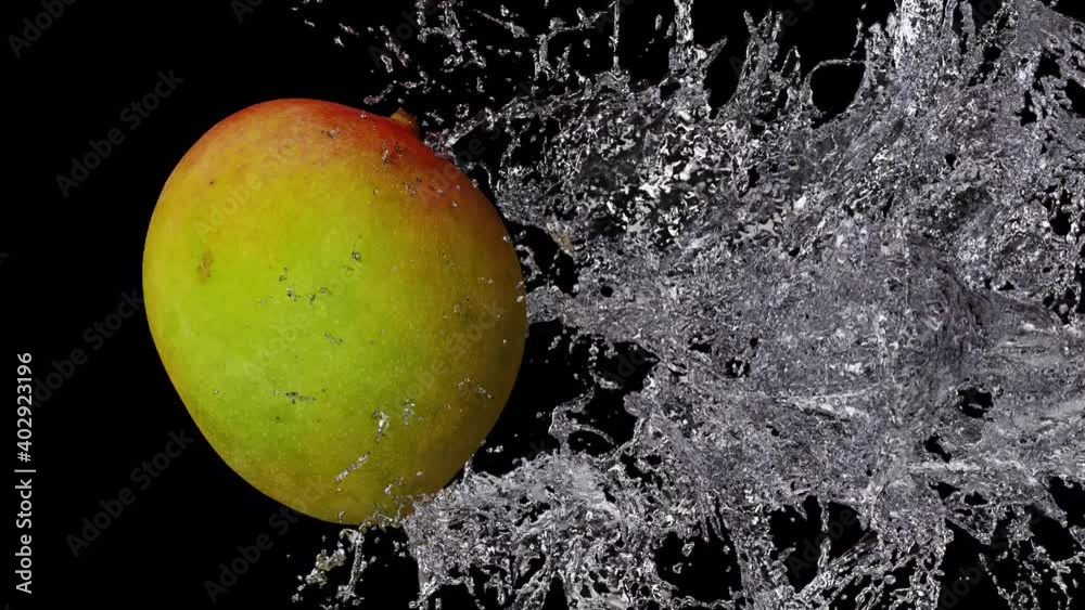 Realistic render of an Apple Mango hitting a water splash in super slow ...
