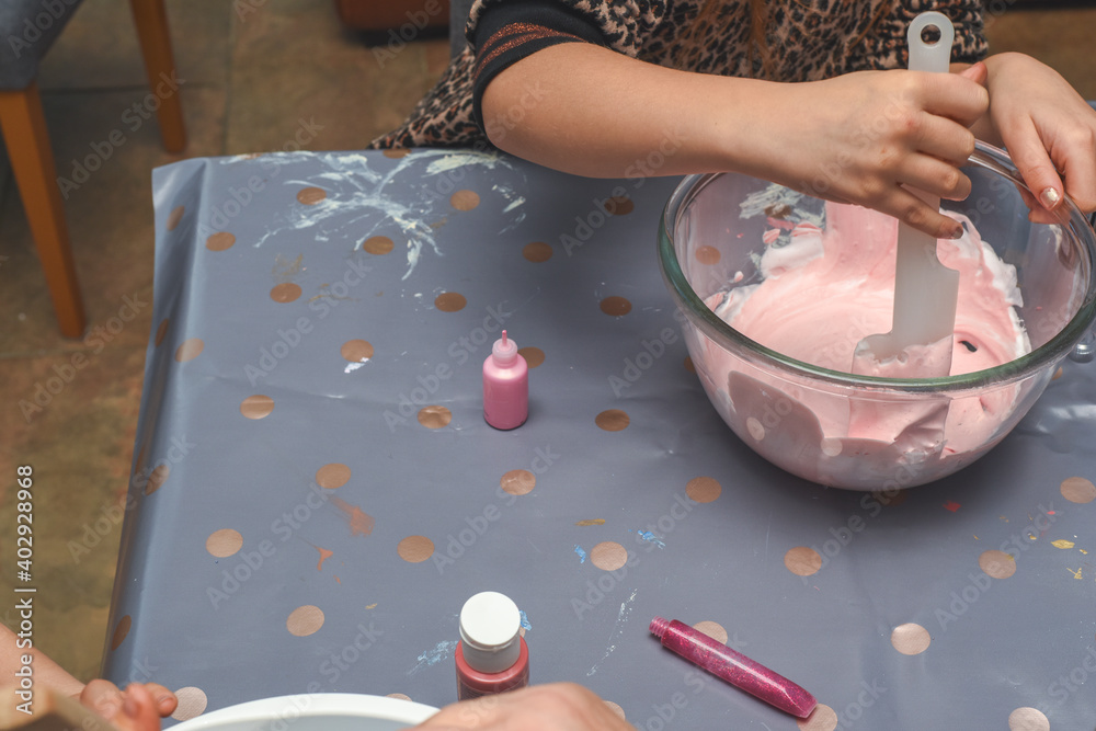 Kids activity of making slime as a science experiment for children to ...