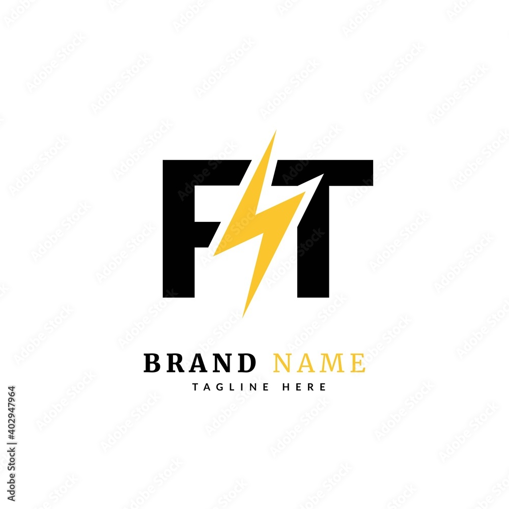 Initial letter FT, Electricity Logo and icon Vector design Template ...