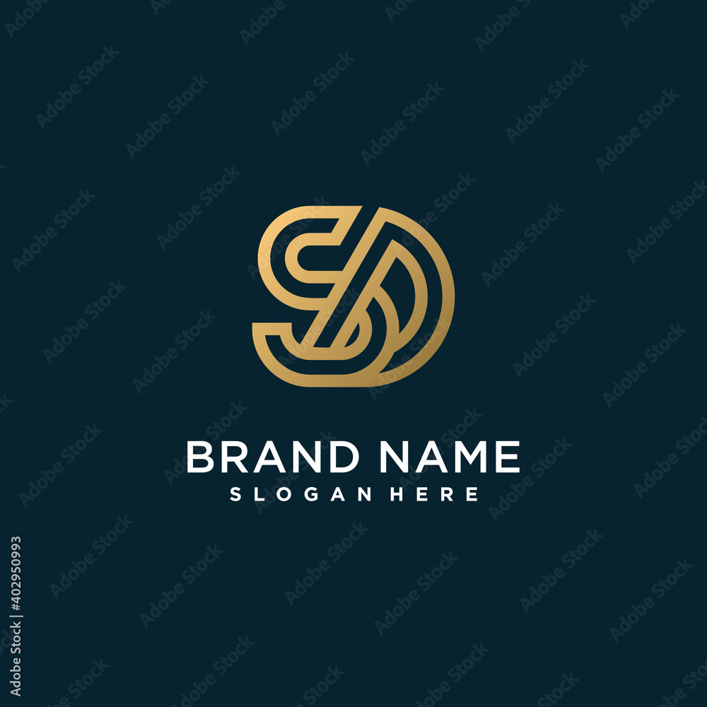Monogram logo initials S which is combined with other letters, for ...