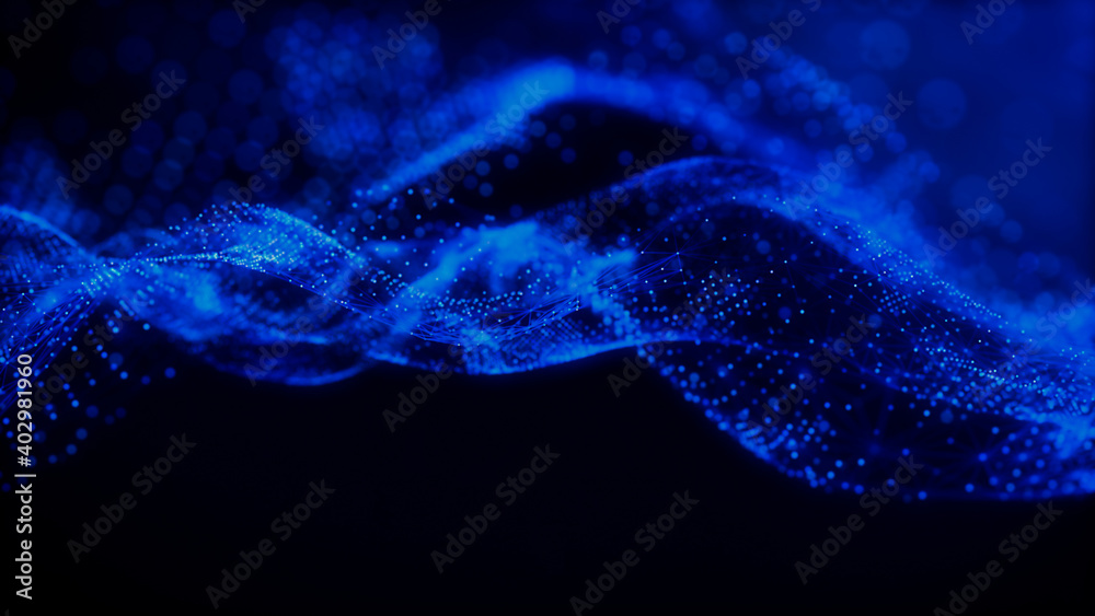 Abstract 3D Technology concept. Big Data and Artificial Intelligence ...