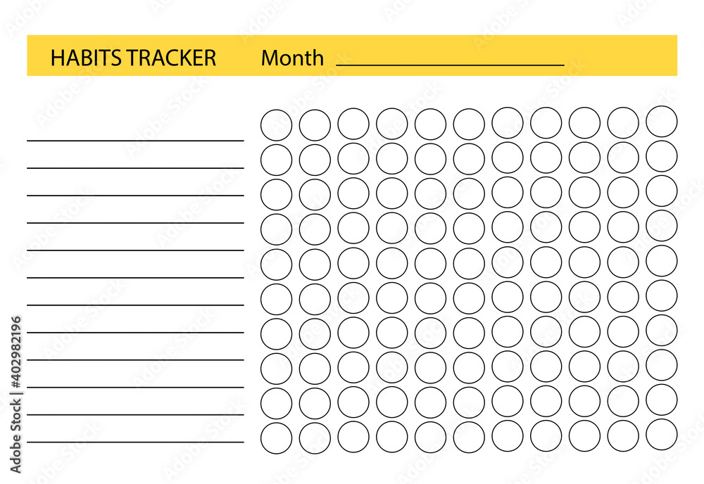 Vetor de Monthly planner habit tracker template. Vector flat ...
