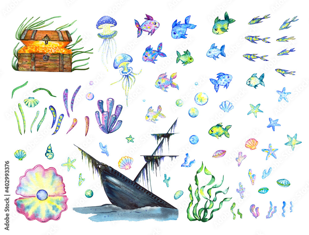 Sunken Treasure Chest Drawing