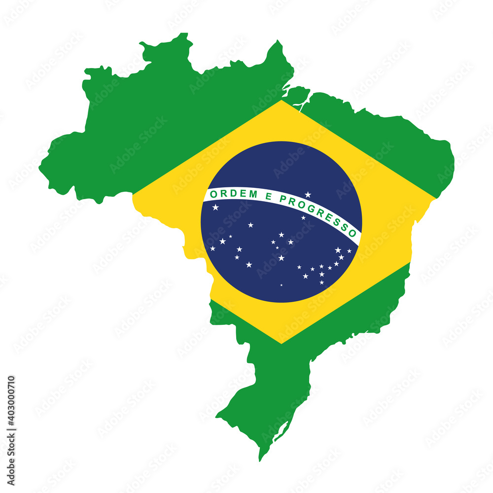 vector map flag of Brazil isolated on white background Stock Vector ...