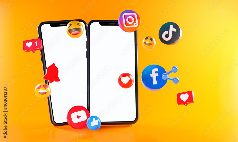 Most Popular Social Media Instagram Facebook Tiktok Youtube Icons. Two ...