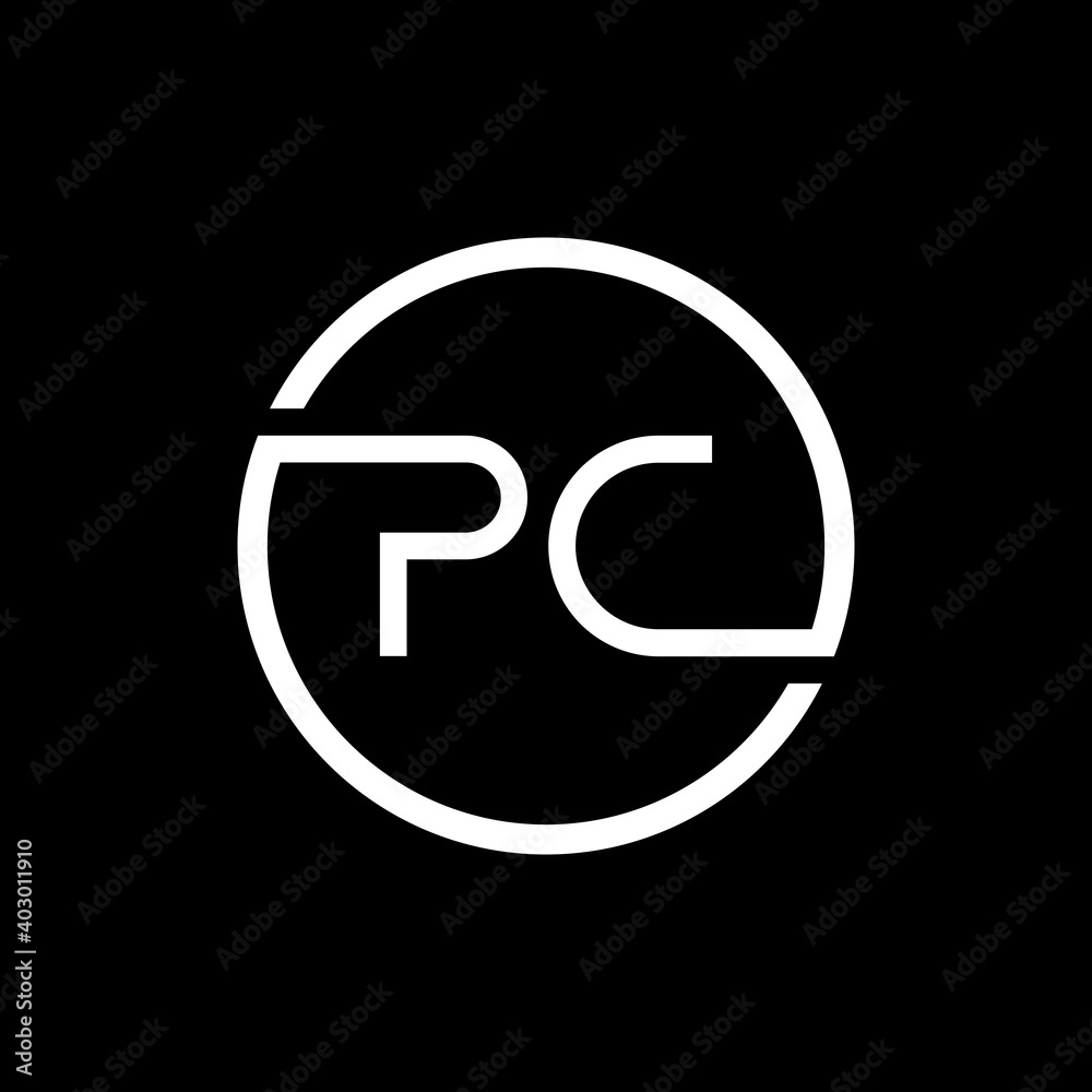 Initial PC Letter Logo Creative Typography Vector Template. Creative ...