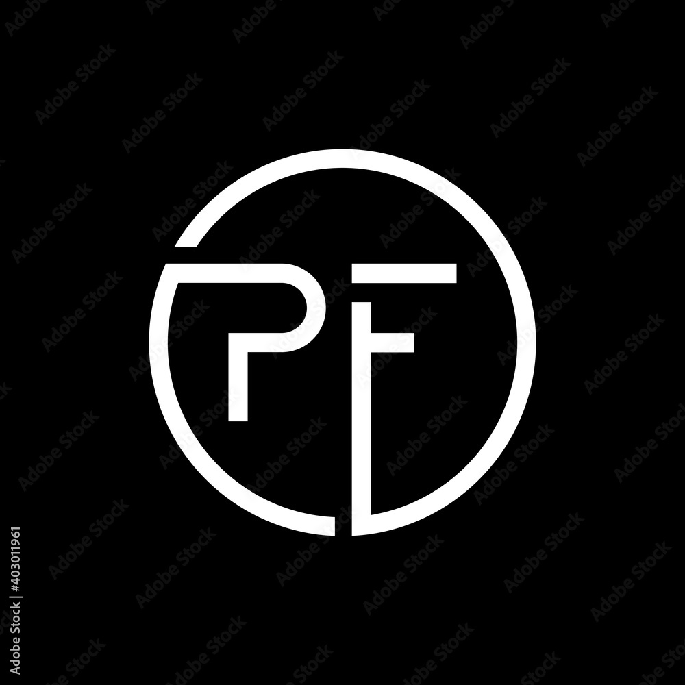 Initial PF Letter Logo Creative Typography Vector Template. Creative ...
