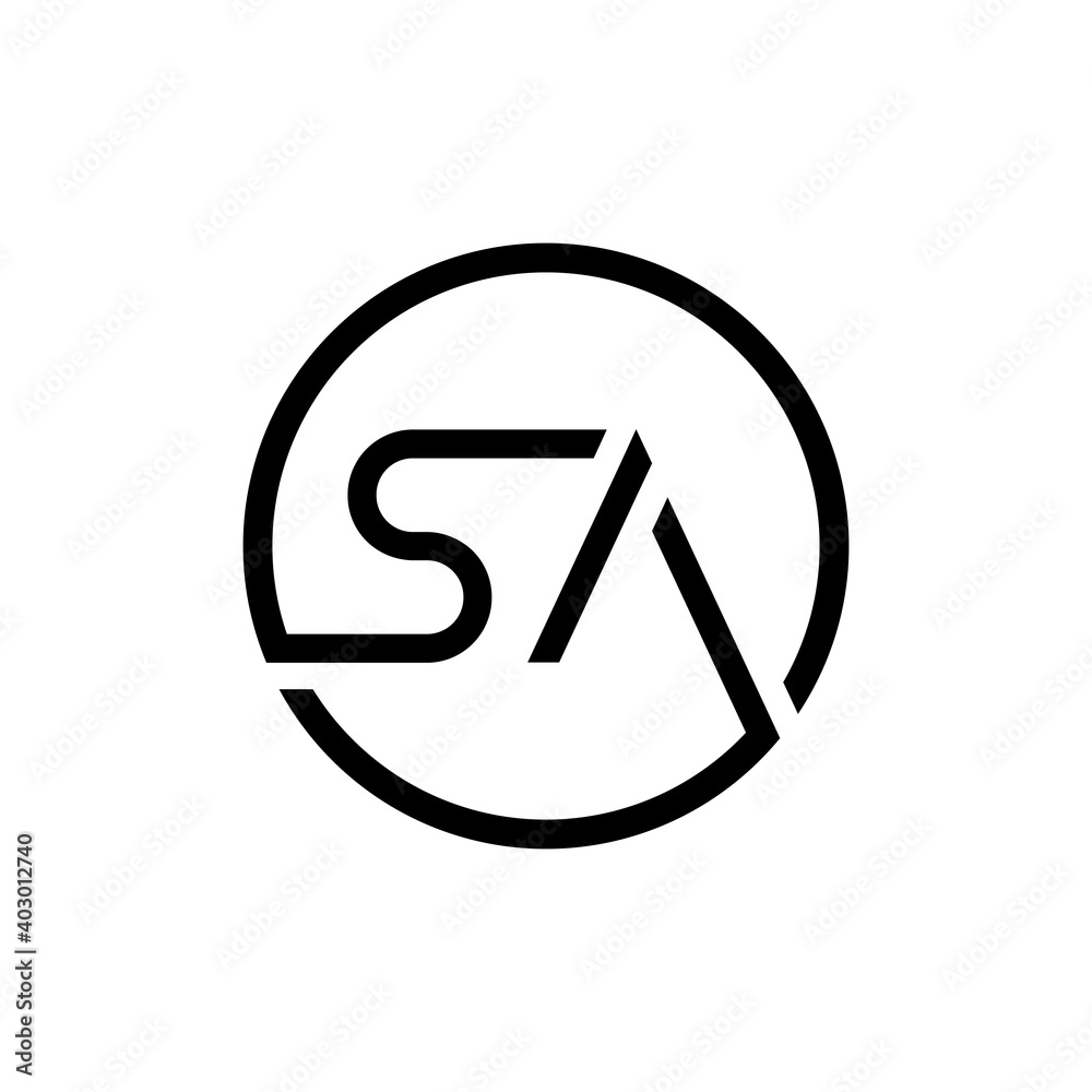 Initial Circle SA letter Logo Design vector Template. Abstract Letter ...