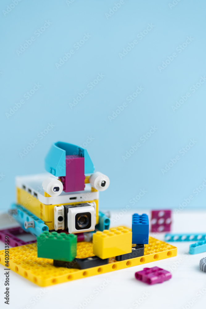 Minsk, Belarus. January, 2021. The new Spike Prime Lego robot. It can ...