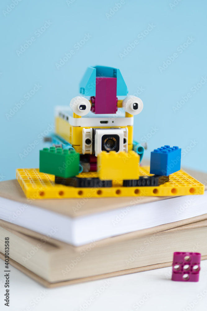 Minsk, Belarus. January, 2021. The new Spike Prime Lego robot. It can ...