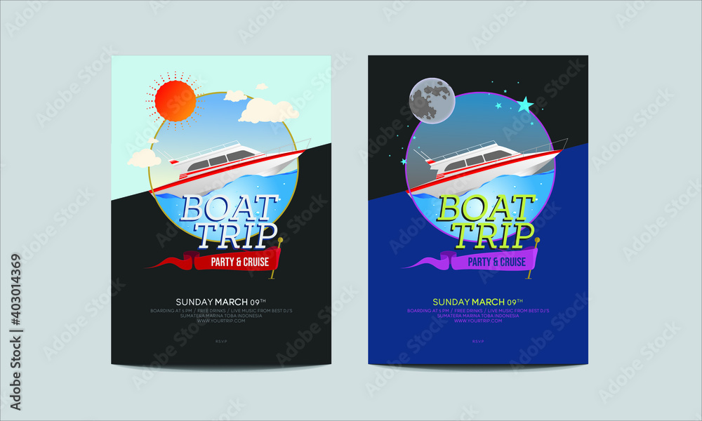 Boat trip invitation Stock Vector | Adobe Stock