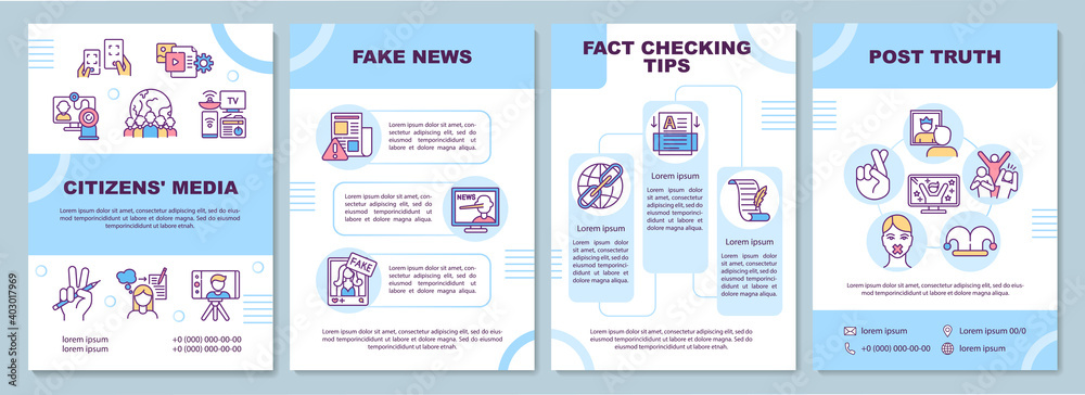 Citizen media brochure template. Online information consumption. Flyer ...