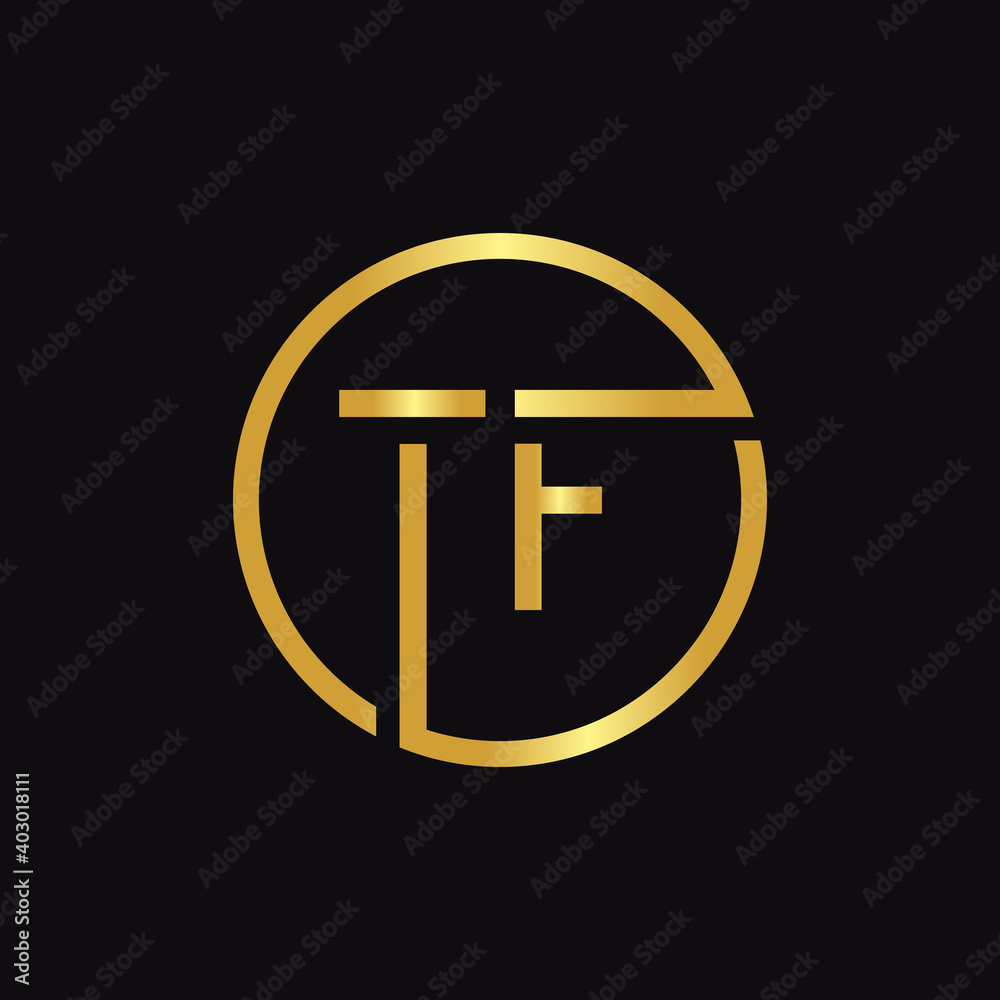 Initial Circle TF letter Logo Design vector Template. Abstract Letter ...