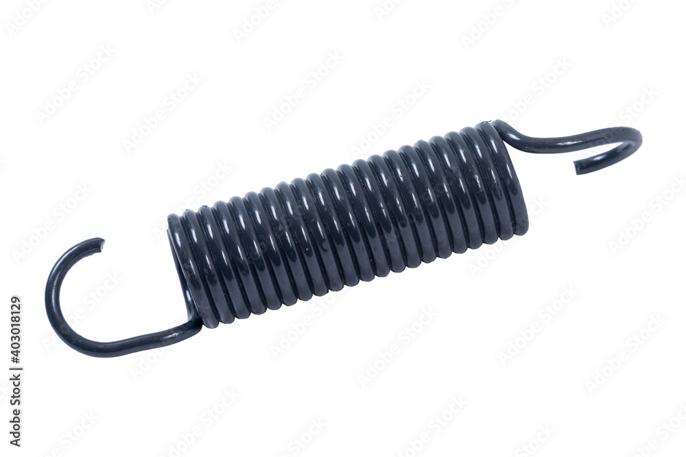 Spring of brake drum coupling pads on an isolated white background ...