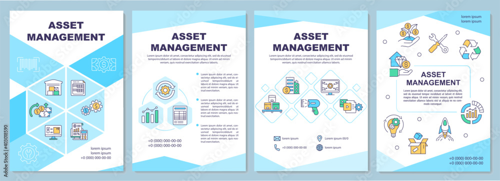 Asset management brochure template. Business finance. Flyer, booklet ...