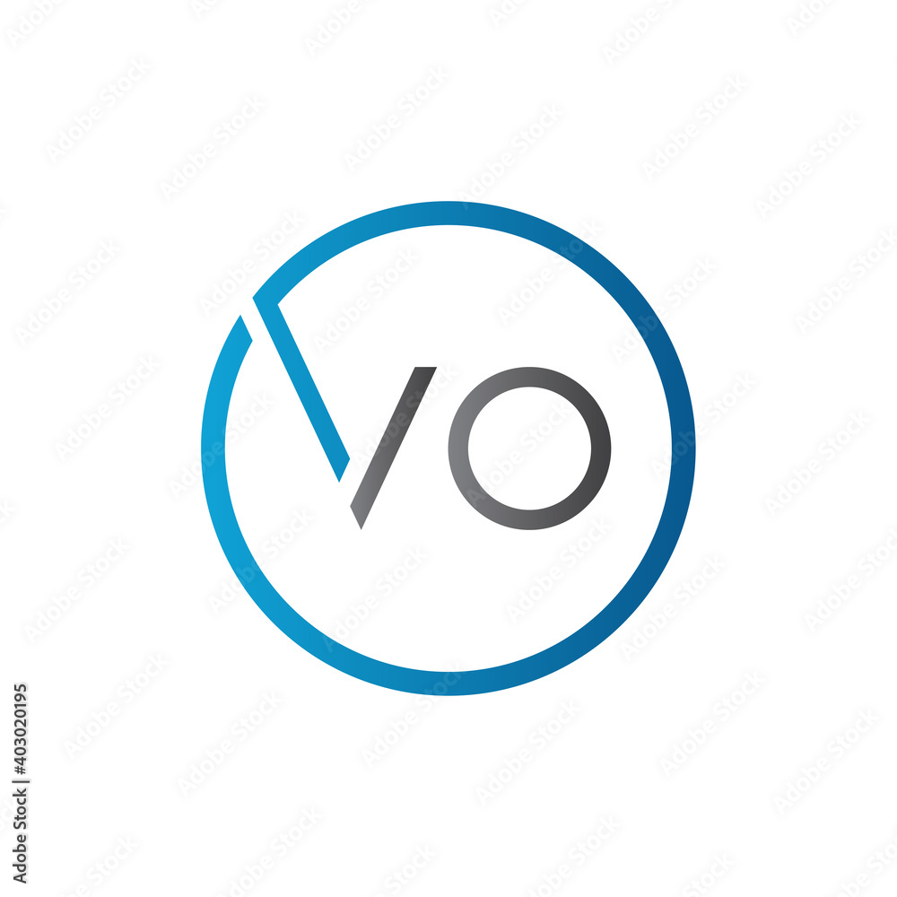 Initial Circle VO Letter Logo Creative Typography Vector Template ... Initial Circle VO Letter Logo Creative Typography Vector Template ...