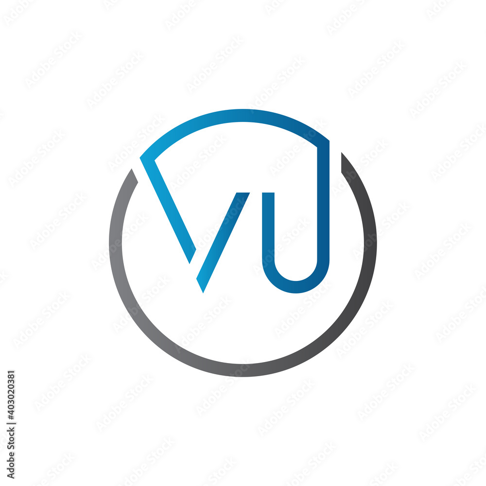 Initial Circle VU Letter Logo Creative Typography Vector Template ... Initial Circle VU Letter Logo Creative Typography Vector Template ...