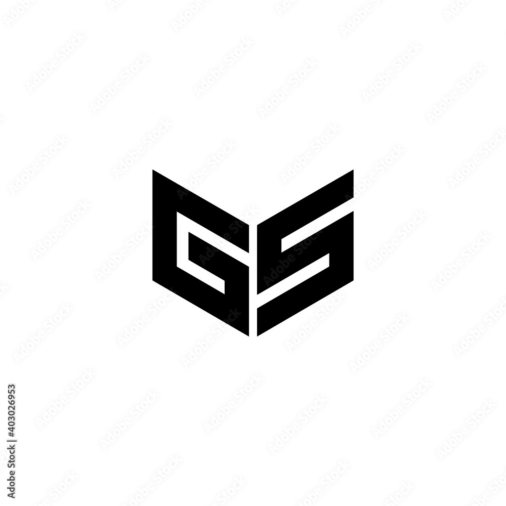 GS letter logo design with white background in illustrator, vector logo ...