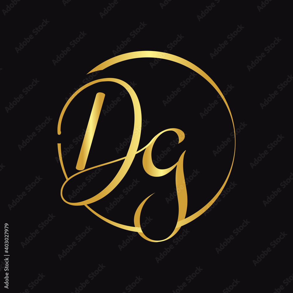 Initial DG Script Letter Type Logo Design With Modern Typography Vector ...