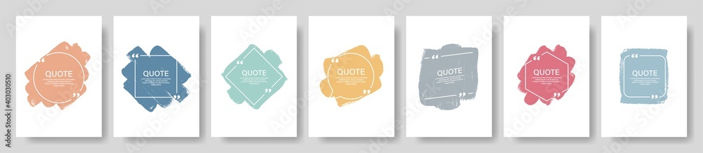 Quote box frame, big set. Texting quote boxes. Blank template quote ...