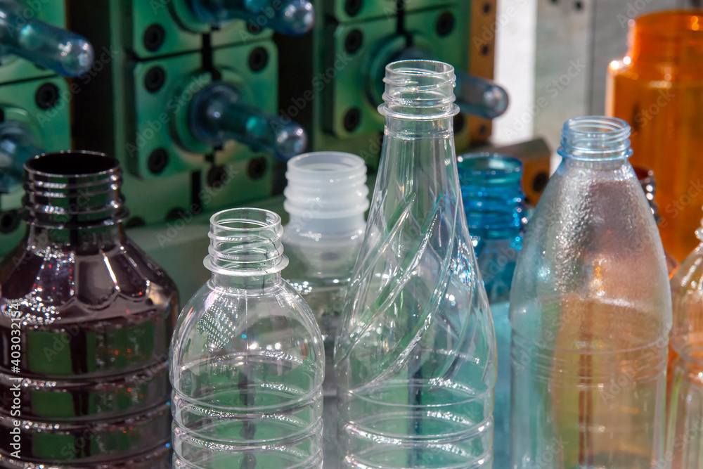 The various type of plastic bottle for liquid container. The sample of ...