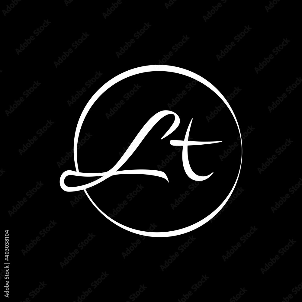 Initial LT letter Logo Design vector Template. Abstract Script Letter ...