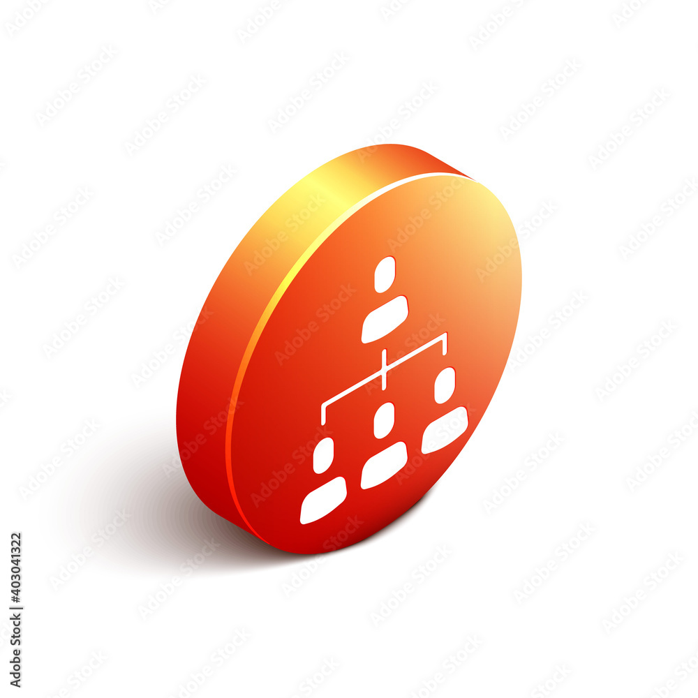 Isometric Business hierarchy organogram chart infographics icon ...