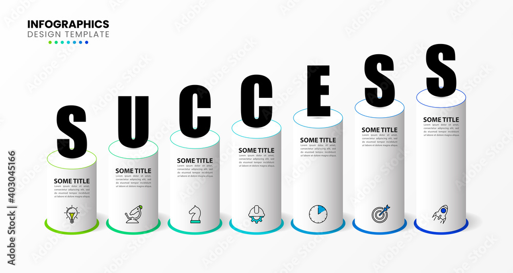 Infographic design template. Creative concept with 7 steps Stock Vector ...