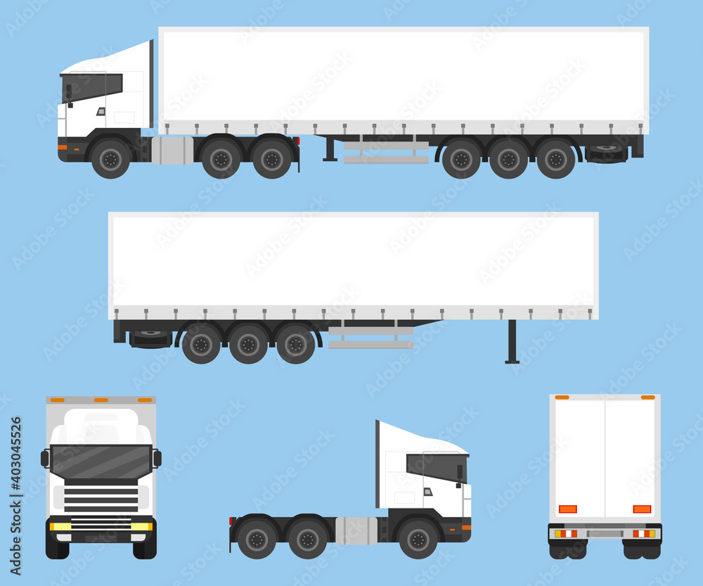Semi Truck Back View