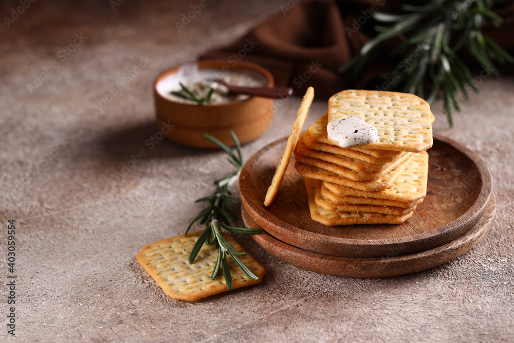 salty crackers with spices for a snack Stock Photo | Adobe Stock