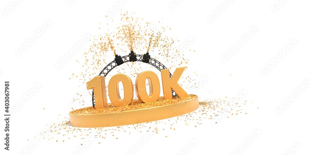 100K social media followers illustration white background Stock ...