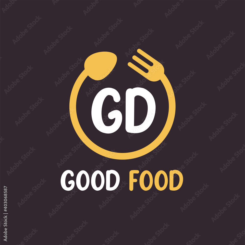 GD Letter Logo Design with Restaurant Concept. Modern Letter Logo ...