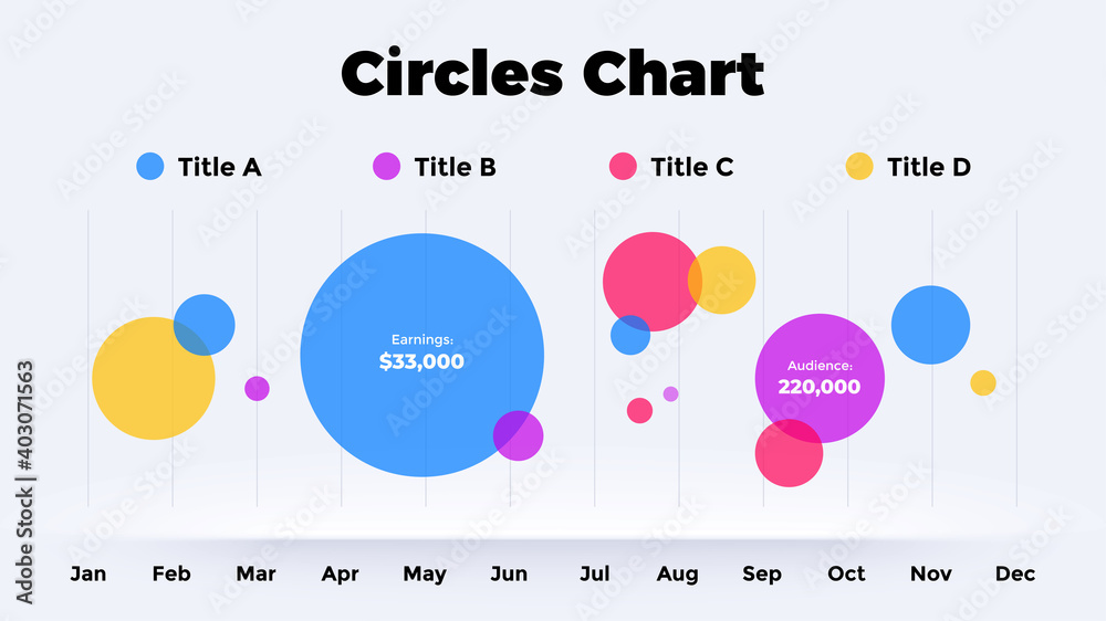 Neumorphic Circles Chart. Vector Infographic graph. Presentation ...