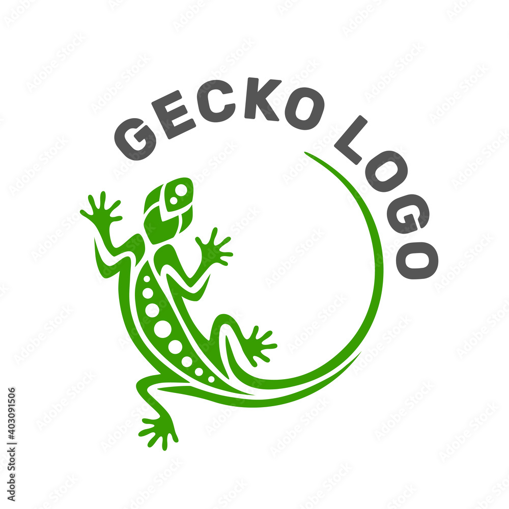 Gecko lizard logo graphic design concept. Editable element, can be used ...