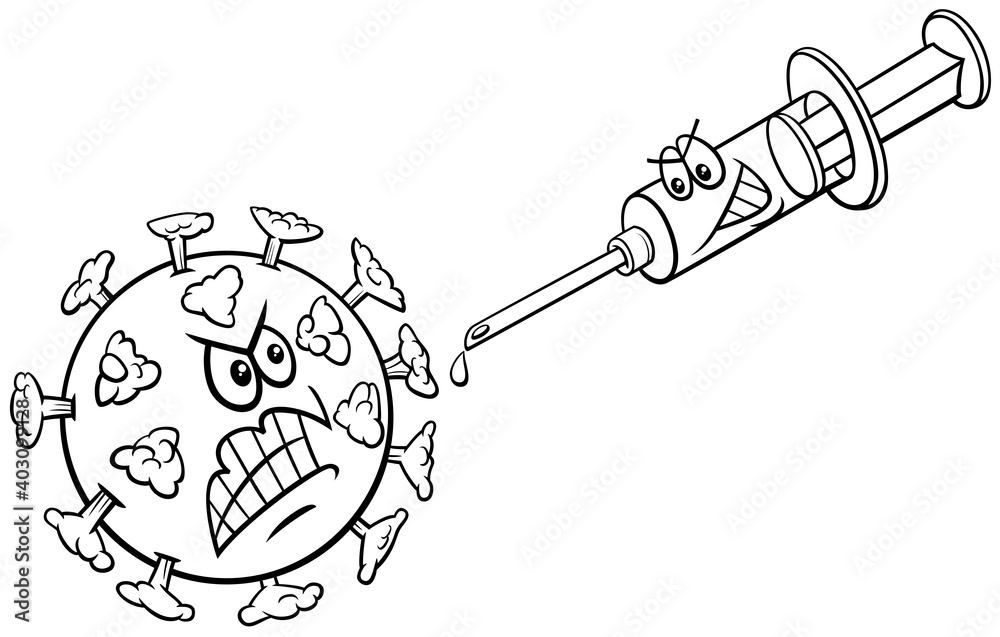 Syringe Coloring Page