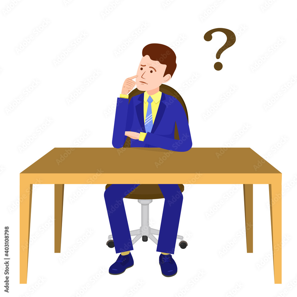 The man paused. The man thought about it. A man sits at a table and ...