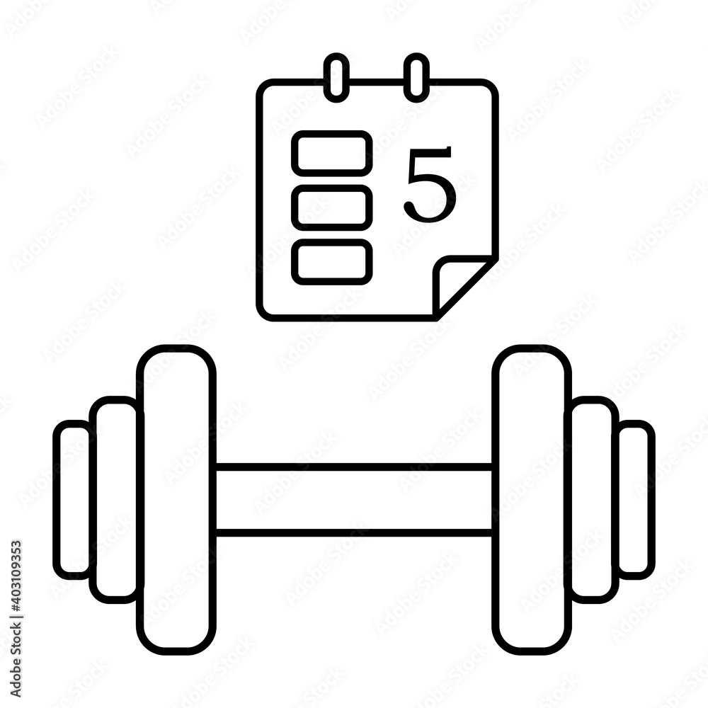 Regular sport exercises icon in line style. Planner. Vector. Stock ...