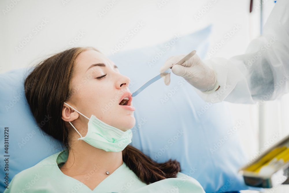 Doctors and patients person wearing surgical face masks in hospital ...