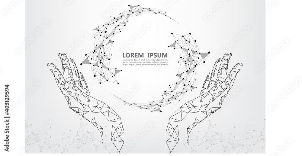 vector polygon hand pattern presentation concept Stock Vector | Adobe Stock