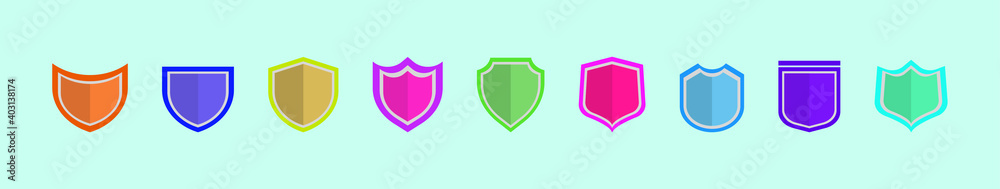 set of badge cartoon icon design templates with various models. vector ...