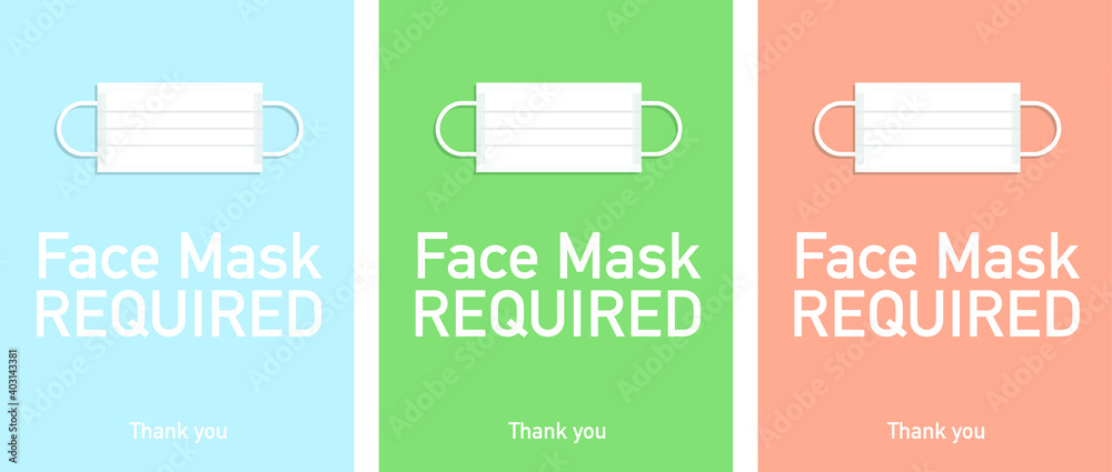Vetor de Face mask required in public areas warning sign a medical face ...
