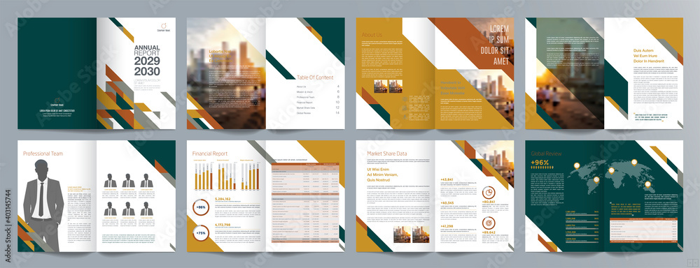 Corporate business presentation guide brochure template, Annual report ...