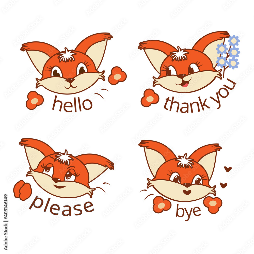 Set of squirrels in cartoon style on a white isolated background with ...